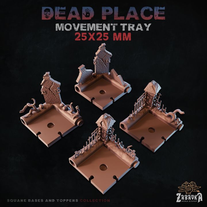 3D Printable Dead Place - Modular Movement Tray (25x25) by Zabavka Workshop